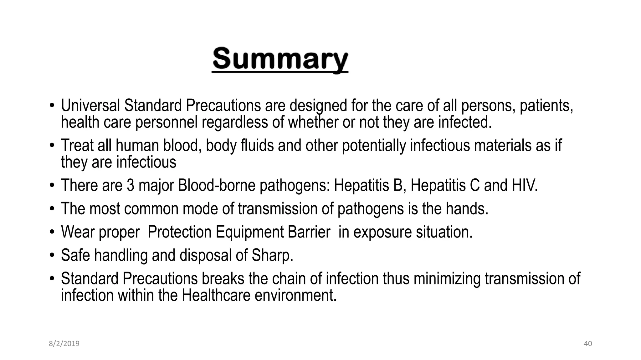 Universal infection control precautions | PPTX