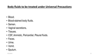 Universal infection control precautions | PPTX