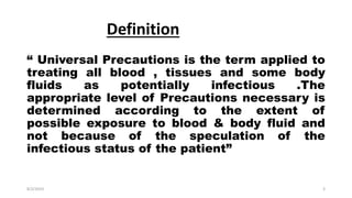 Universal infection control precautions | PPTX