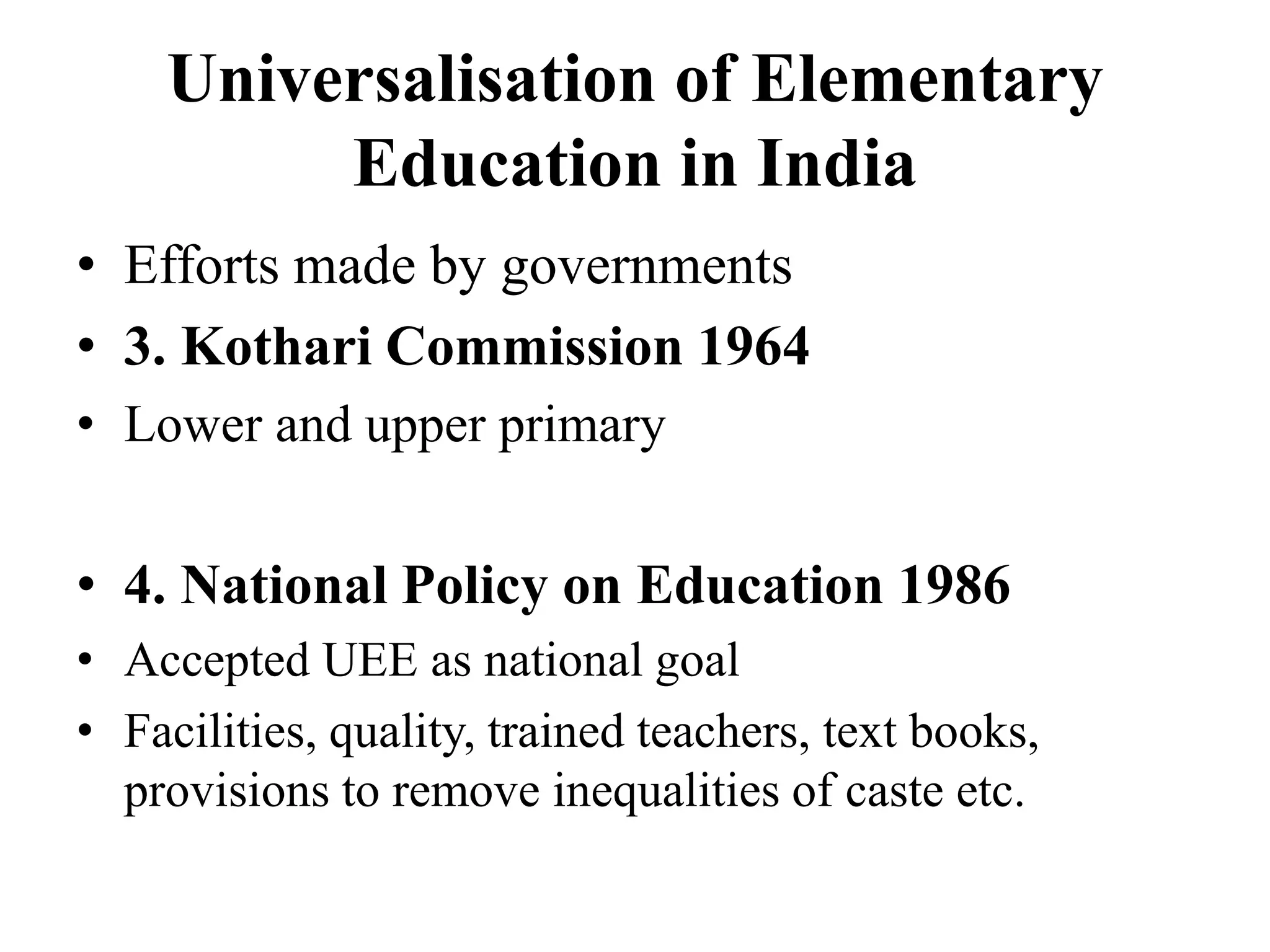 Universalisation of education in India | PDF