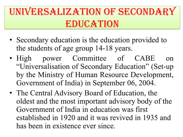 Universalisation of education in India | PDF | Daycare and Pre-School | Parenting