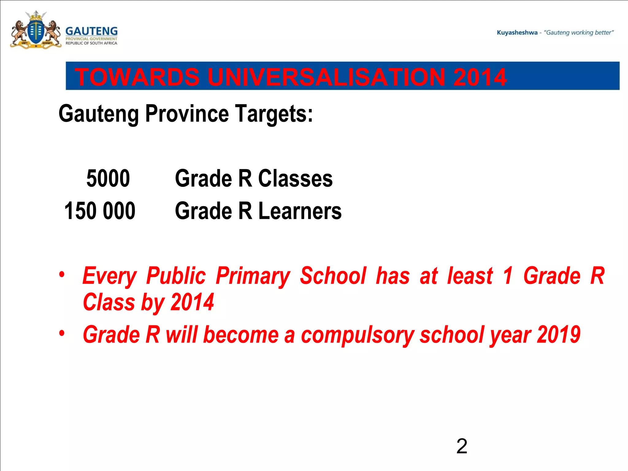 Universalisation of grade r | PPT