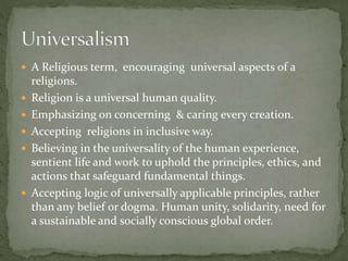 Universalism and humanism | PPTX