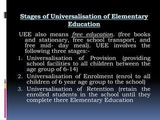 Universalization of elementary education | PPTX