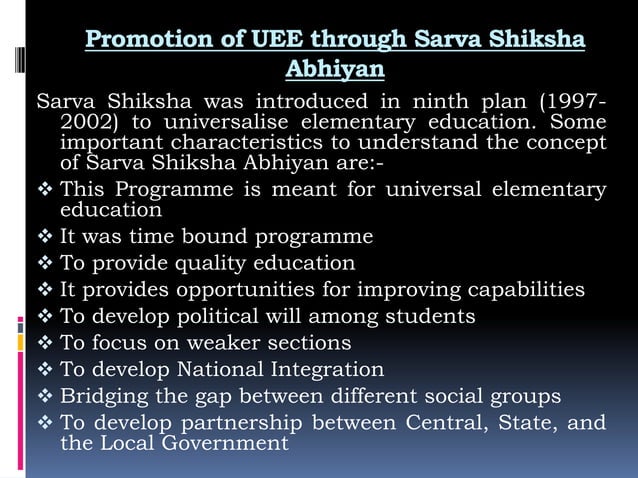 Universalization of elementary education | PPTX | Primary Education ...