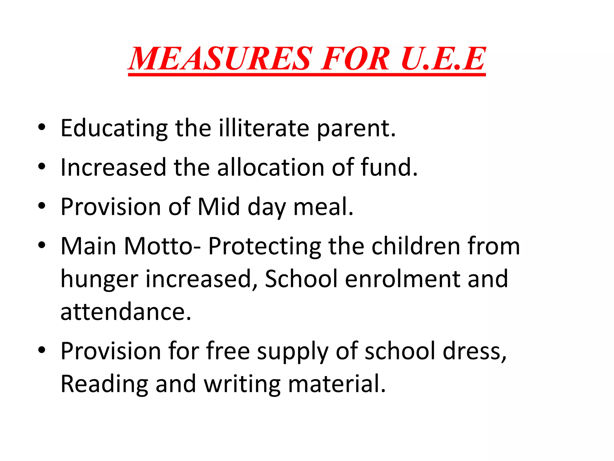 Universalization of elementary education | PPTX