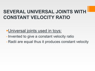Universal joint and intermittent motion mechanism | PPTX