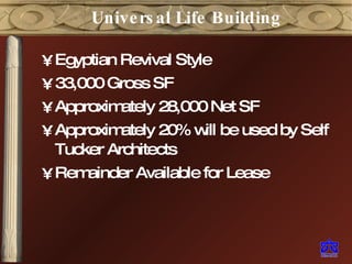 Universal Life Insurance Bldg | PPT | Developmental Sites | Real Estate