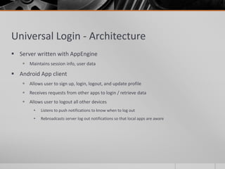 Universal login | PPTX