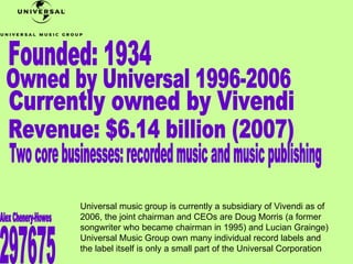 Universal Music Group | PPT | World/International Music | Music