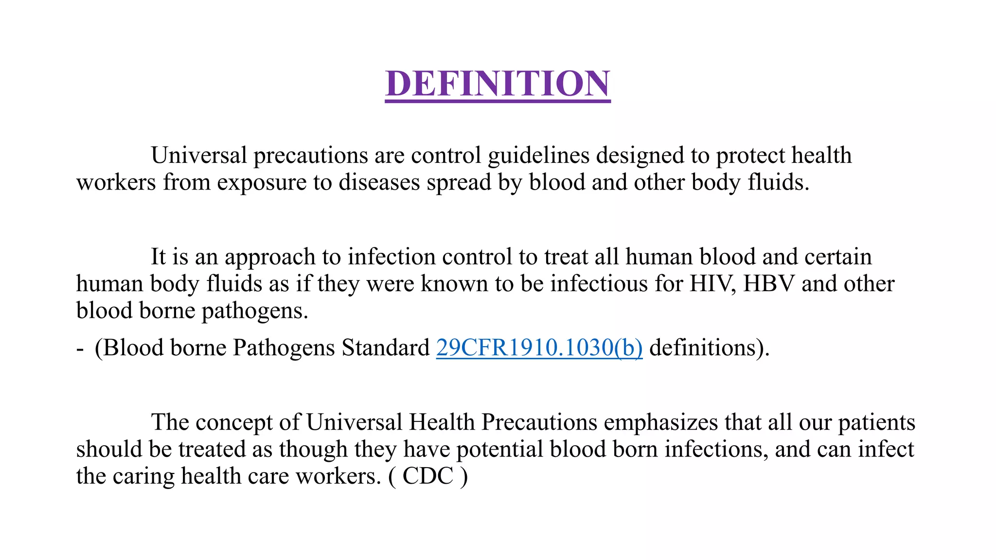 Universal precaution | PPTX
