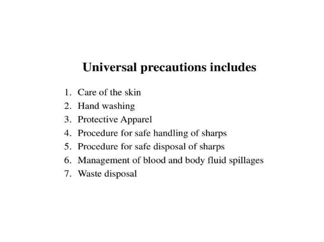 UNIVERSAL PRECAUTION and standard precaution | PPT