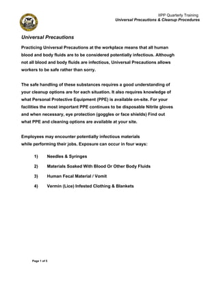 Universal Precautions | PDF