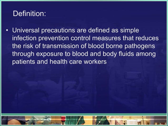 Universal precautions in ICU | PPTX