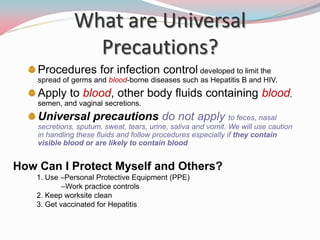 Universal Precautions Slideshare | PPTX