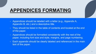 Appendices in Research Methodology | PPTX