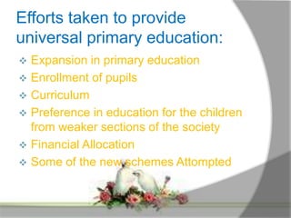 Universal Primary Education & Right to Education | PPTX