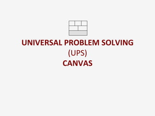 THE UNIVERSAL PROBLEM SOLVING (UPS) CANVAS: A Project Management Dashboard for Continuous ...