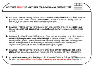 THE UNIVERSAL PROBLEM SOLVING (UPS) CANVAS: A Project Management ...