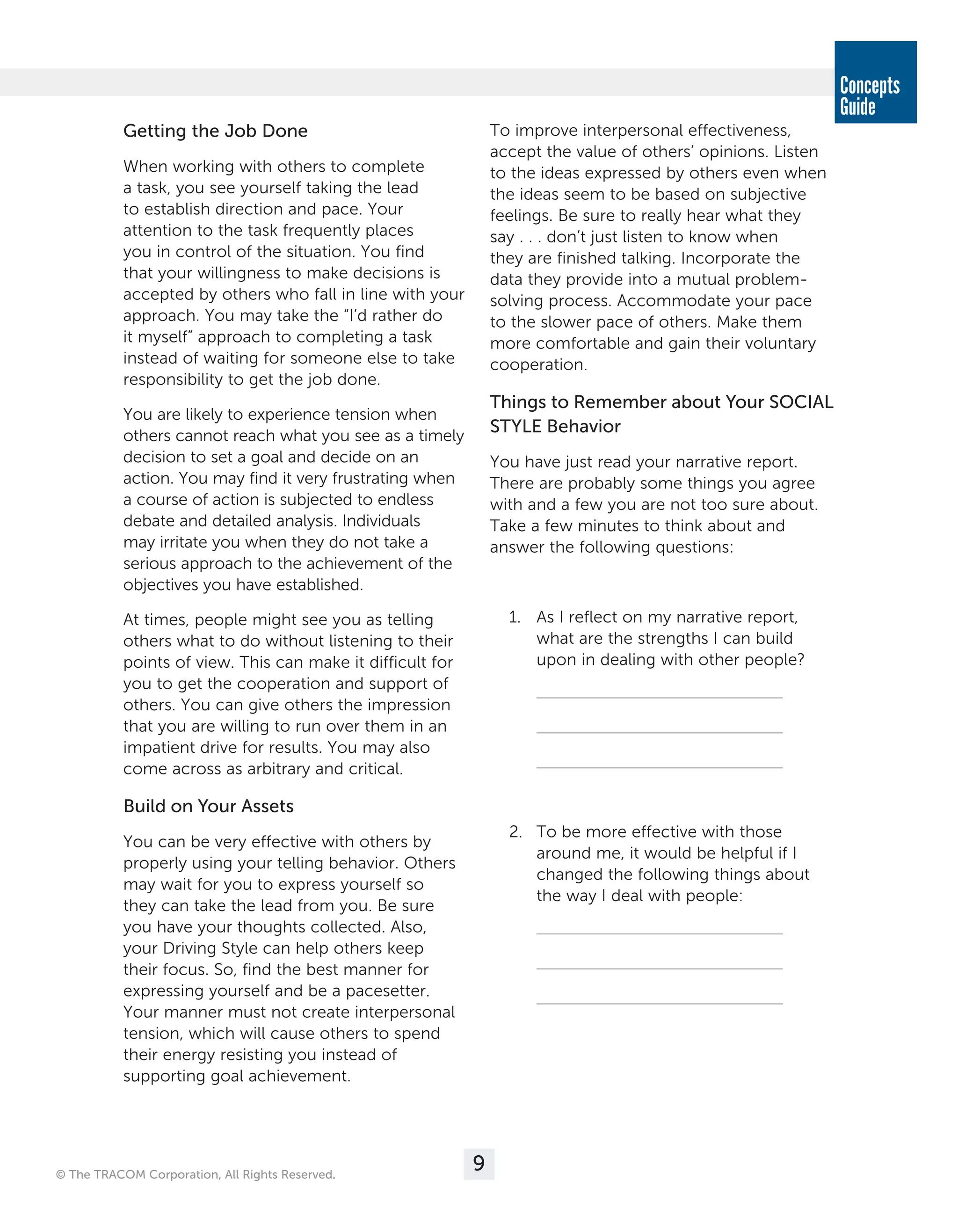 Universal self perception social style & versatility profile | PDF