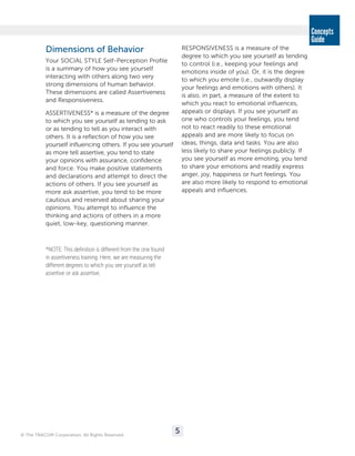Universal self perception social style & versatility profile | PDF
