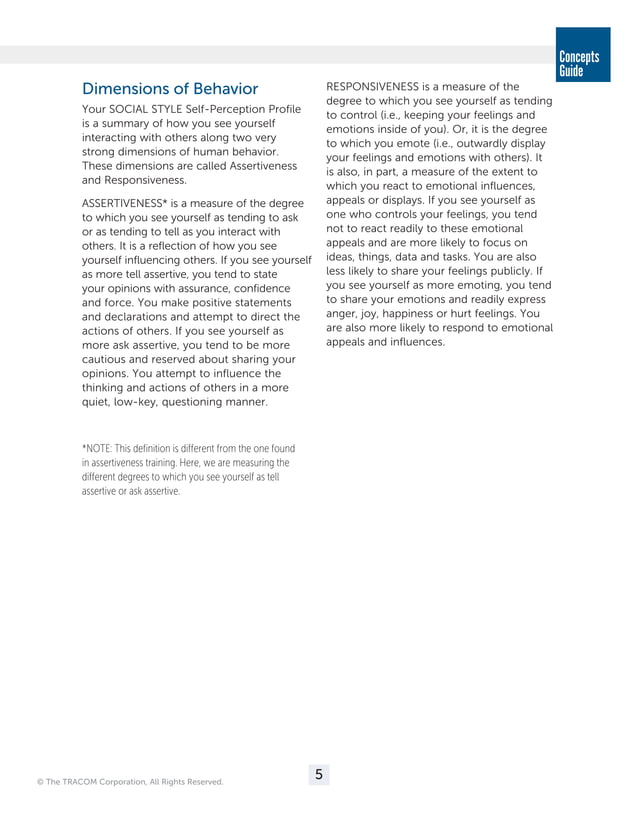 Universal self perception social style & versatility profile | PDF