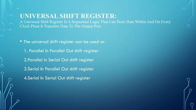 Universal shift register using verilog.p | PPT