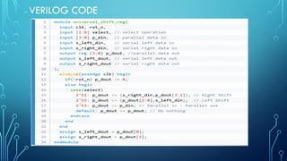 Universal shift register using verilog.p | PPT
