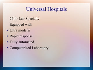 Universal Hospitals | PPT