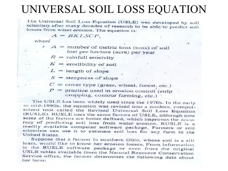 Universal soil loss equation by Muhammad Fahad Ansari 12IEEM14