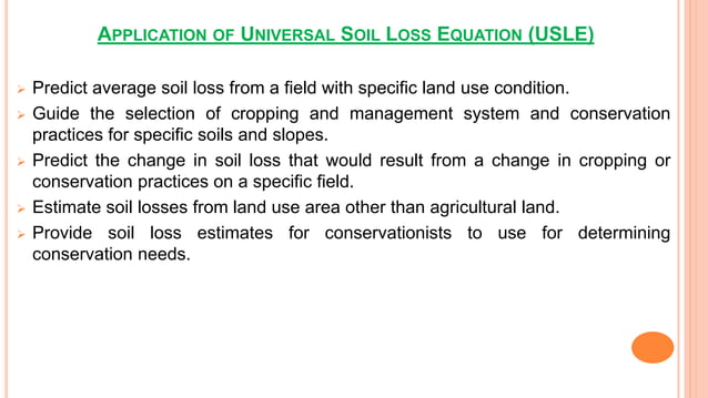 Universal Soil Loss Equation.pptx | Agriculture | Industries