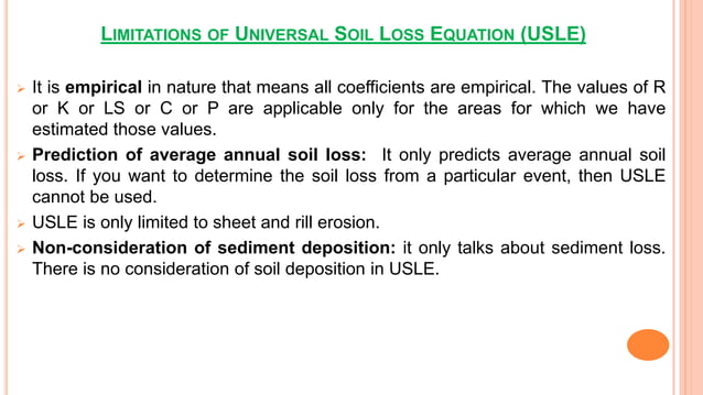 Universal Soil Loss Equation.pptx | Agriculture | Industries