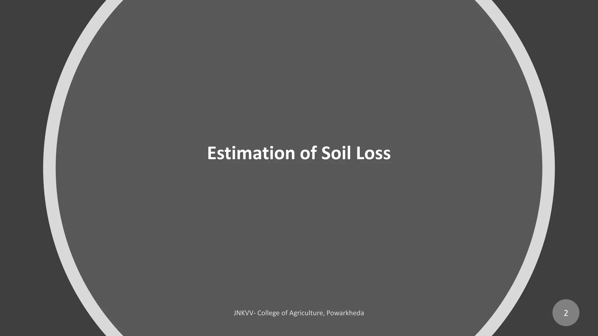 Universal soil loss equation ; soil loss measurement | PDF