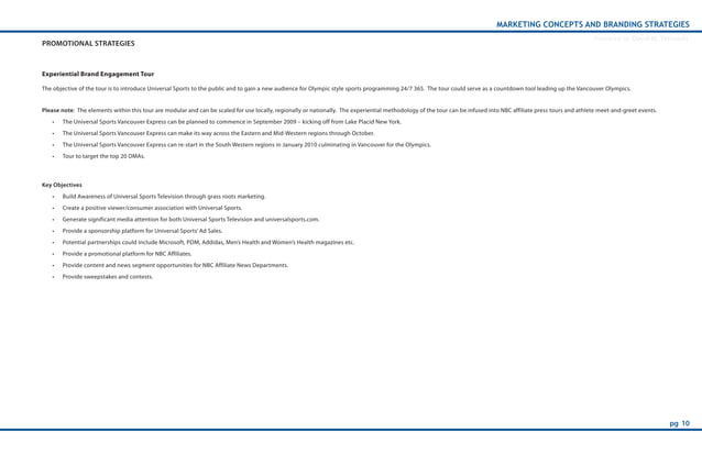 Universal Sports Network Launch Pitch | PDF | Sports Radio | Genres