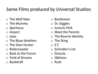 Universal studios | PPTX