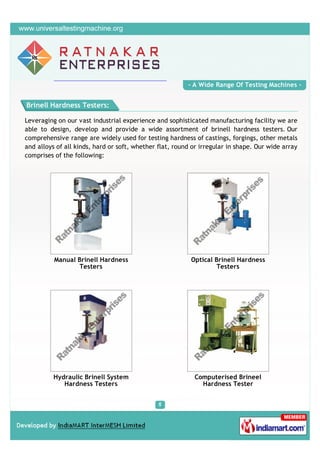 Ratnakar Enterprises, Ichalakaranji, Testing Machines | PDF