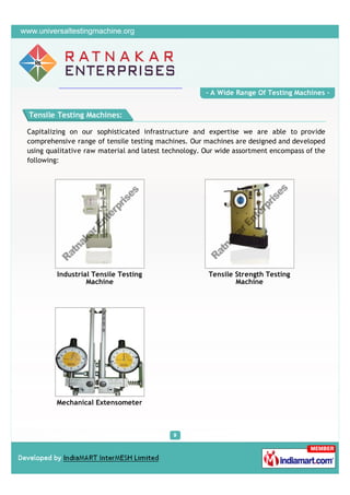 Ratnakar Enterprises, Ichalakaranji, Testing Machines | PDF