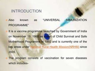 Universal vaccination programme | PPTX