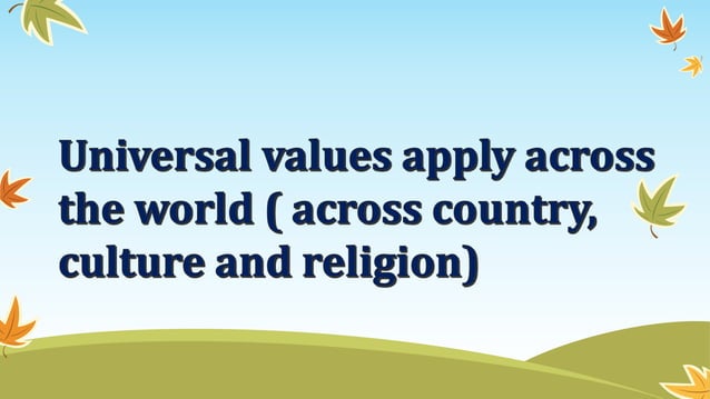 Universal values PowerPoint presentation | PPTX
