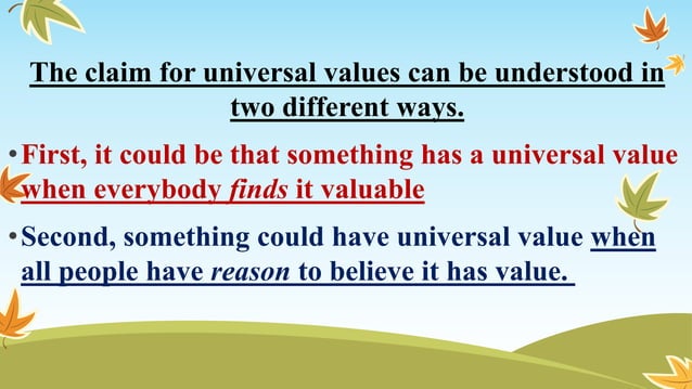 Universal values PowerPoint presentation | PPTX