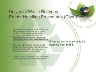 Universal Waste Training for healthier environment | PPT