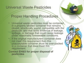 Universal Waste Training for healthier environment | PPT