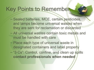 Universal Waste Training for healthier environment | PPT