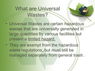 Universal Waste Training for healthier environment | PPT