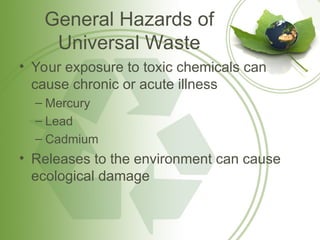 Universal Waste Training for healthier environment | PPT