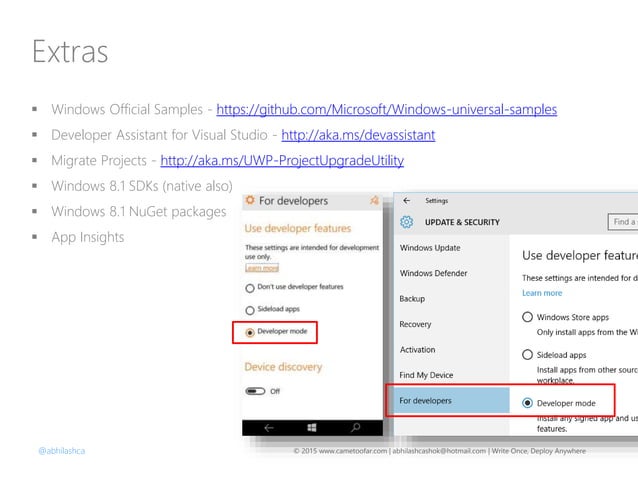 Universal Windows Platform Development in Windows 10 | PPT