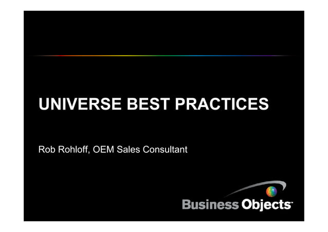 BO Universe best practices | PPT