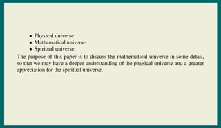 The Mathematical Universe in a Nutshell | PPT