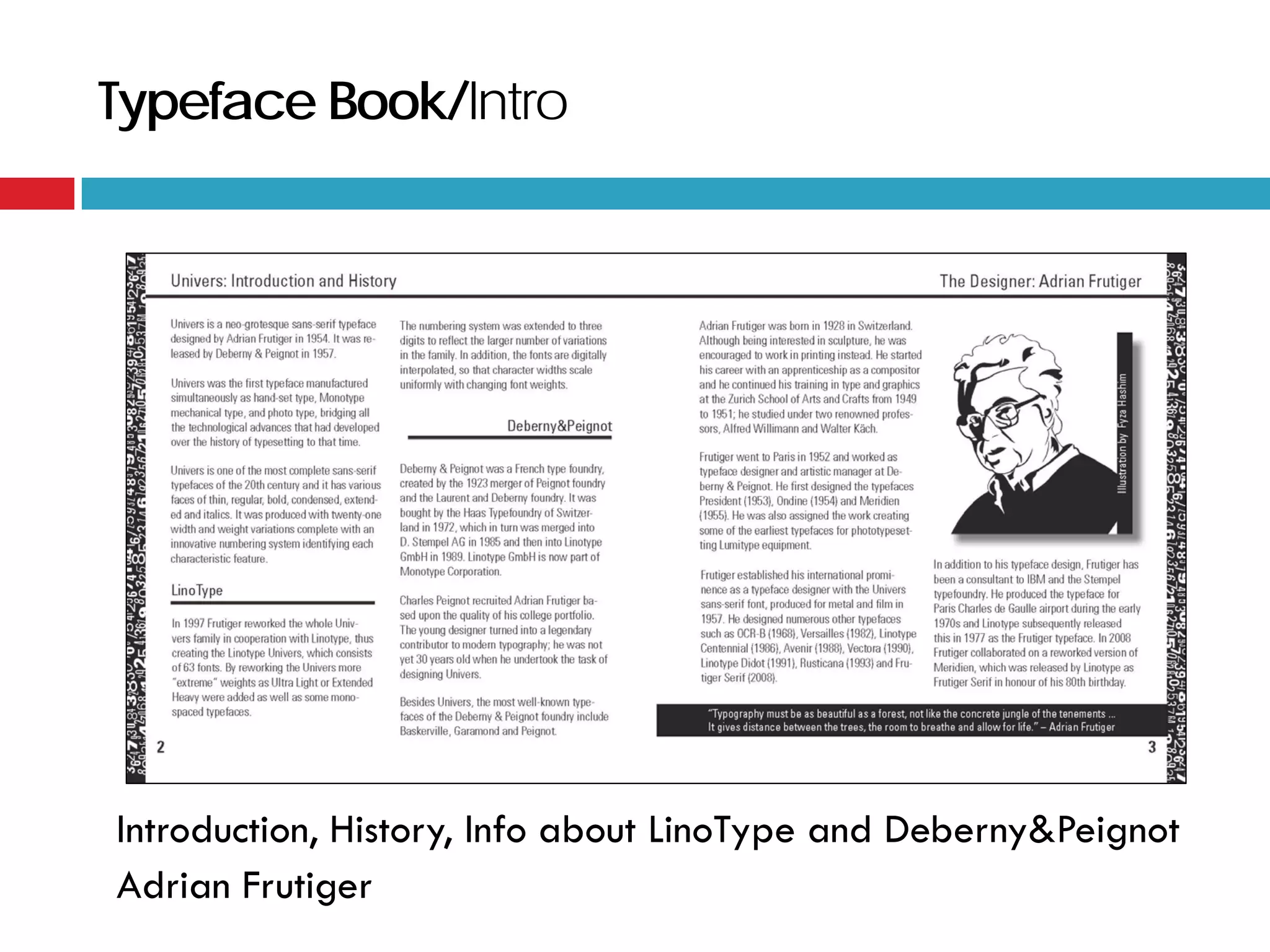 Univers Typography Book Presentation | PDF