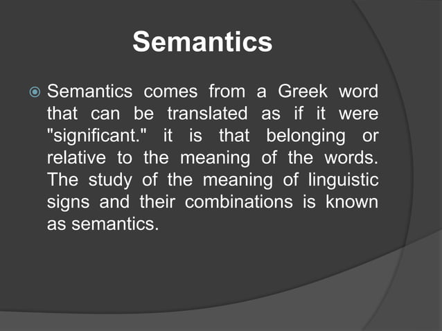 semantic and pragmatics | PPTX | Science